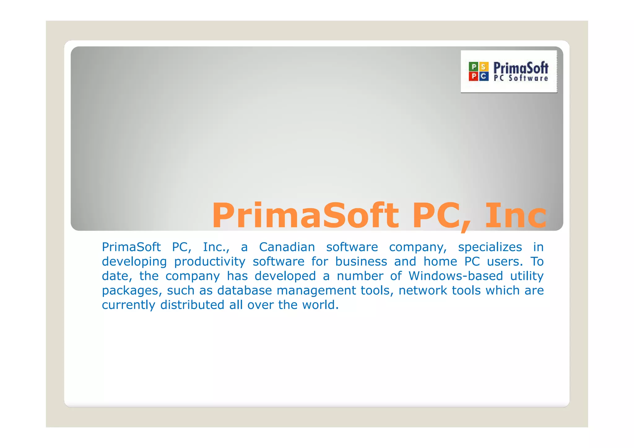 Prima soft pc, inc | PDF