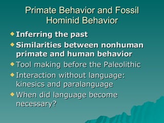 Primate Social Behavior | PPT
