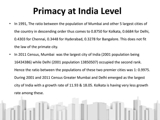 Primate cities in india | PPTX | Asia Travel | Travel Locations