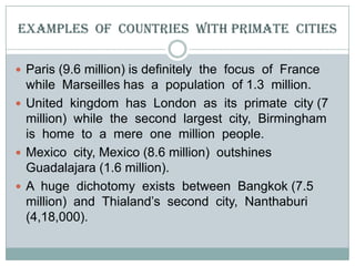 Primate city and Rank Size Rule | PPTX