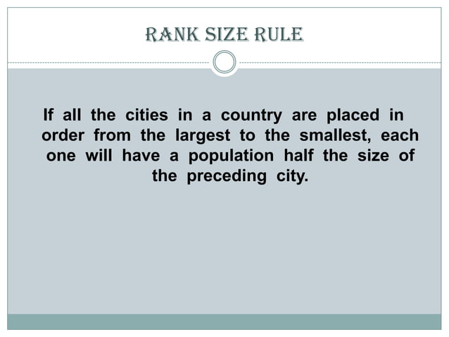 Primate city and Rank Size Rule | PPTX | Asia Travel | Travel Locations