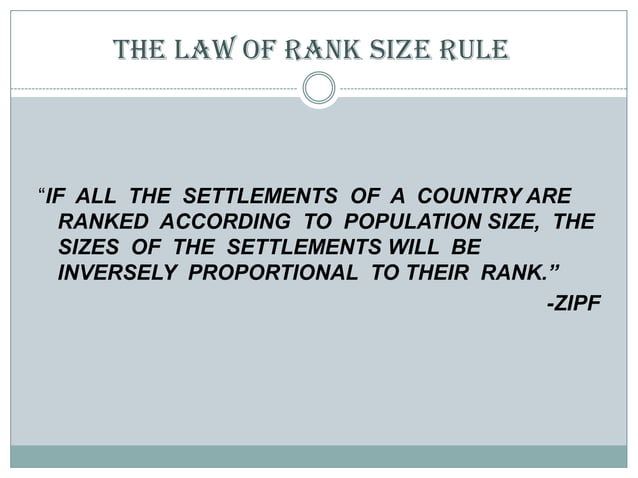 Primate city and Rank Size Rule | PPTX | Asia Travel | Travel Locations