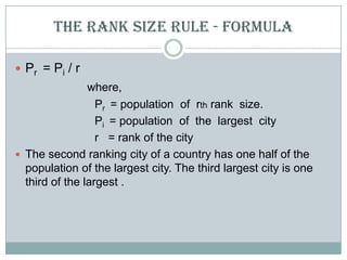 Rank Size Rule Example