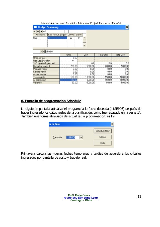 Primavera project planner - Flexbody