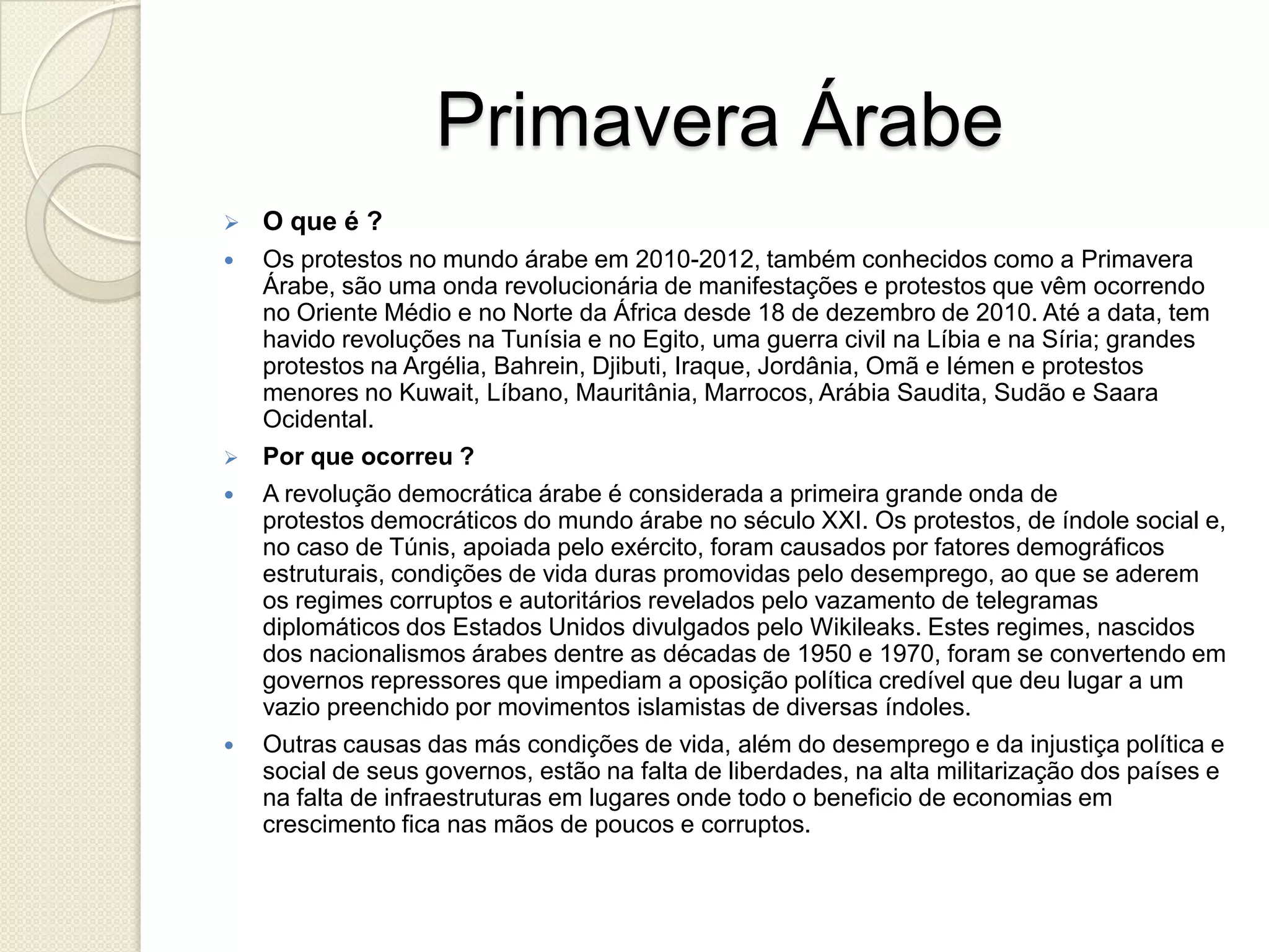 Primavera arabe | PPT