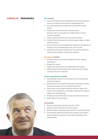 Primavera Project Management | PDF