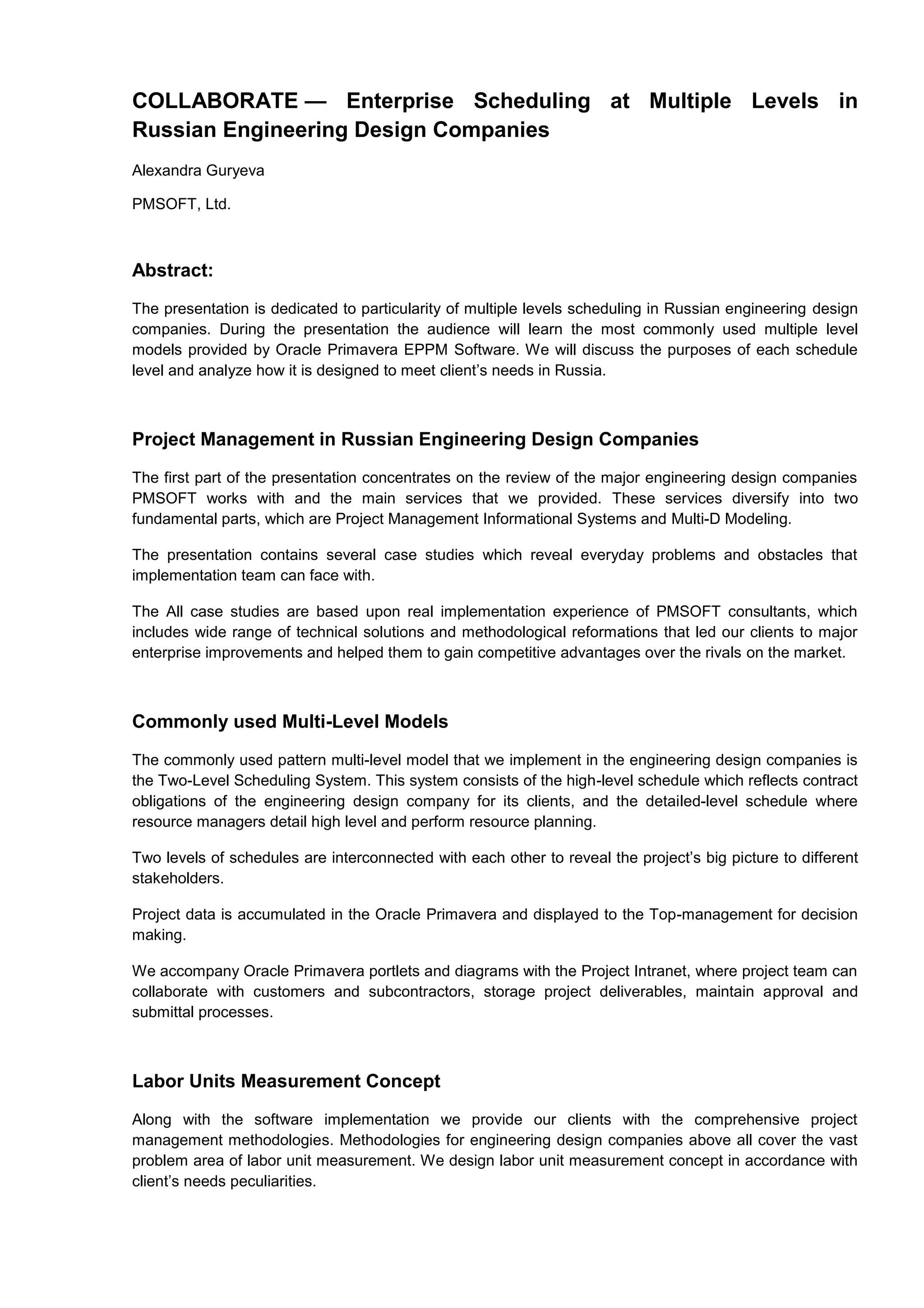 Primavera EPPM Case Study - Oracle Primavera P6 Collaborate 14 | PDF