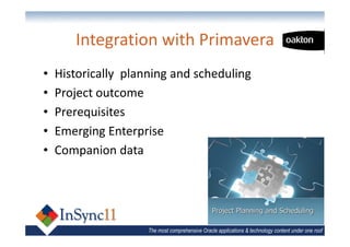 Primavera Integration - Greg Macpherson - Primavera Practice - Oakton ...