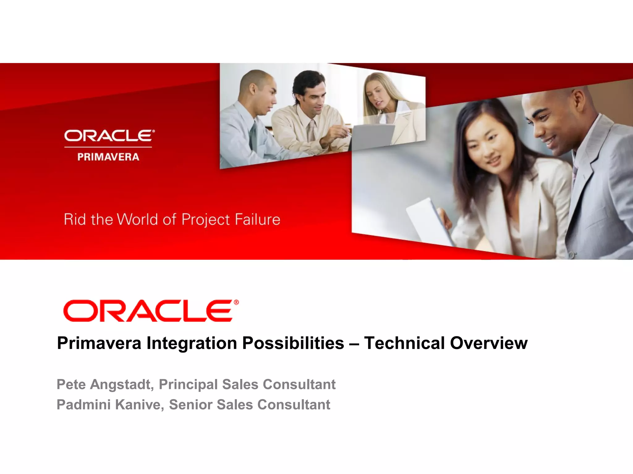 Primavera integration possibilities technical overview ppt | PDF
