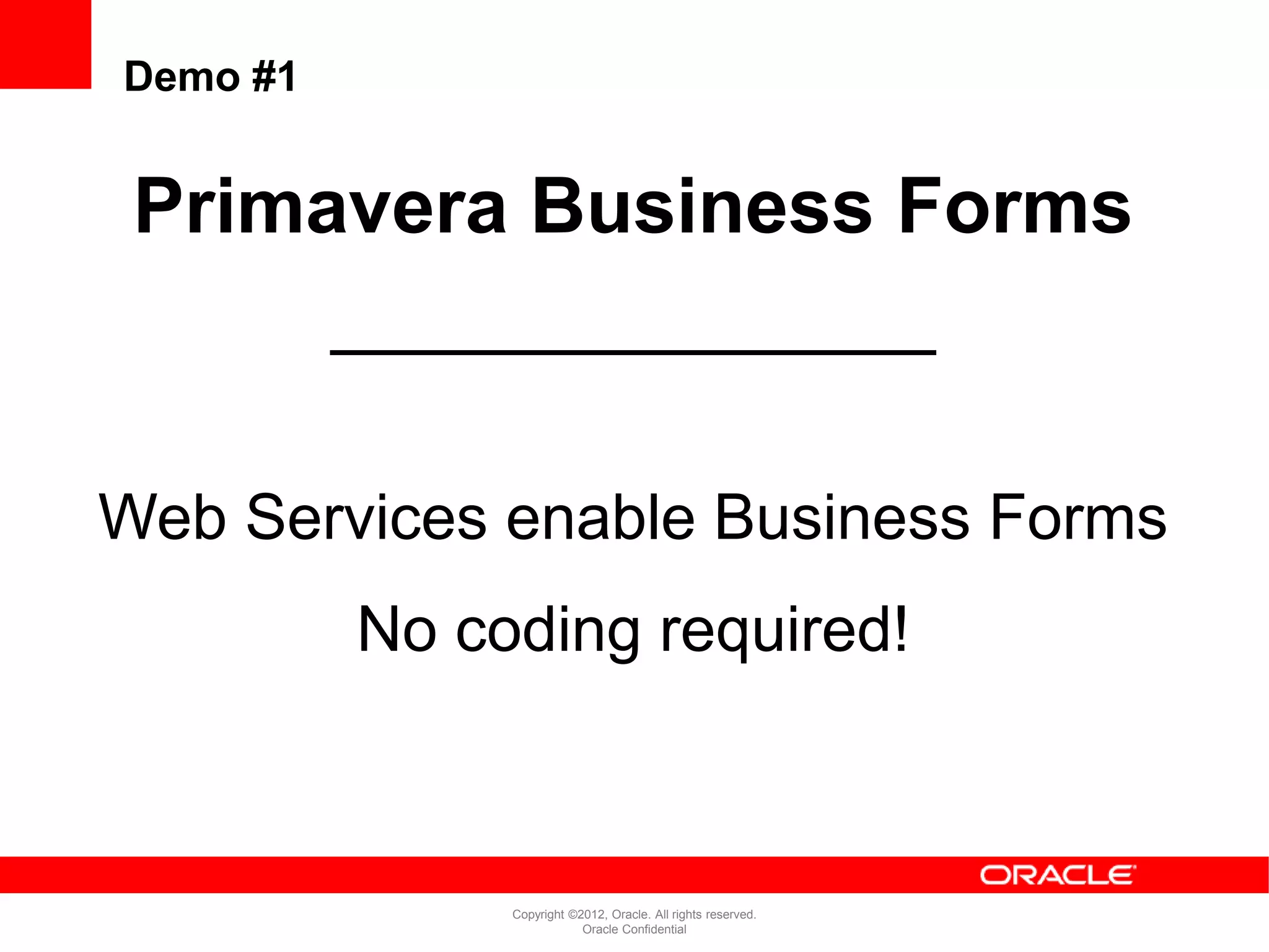 Primavera integration possibilities technical overview ppt | PDF