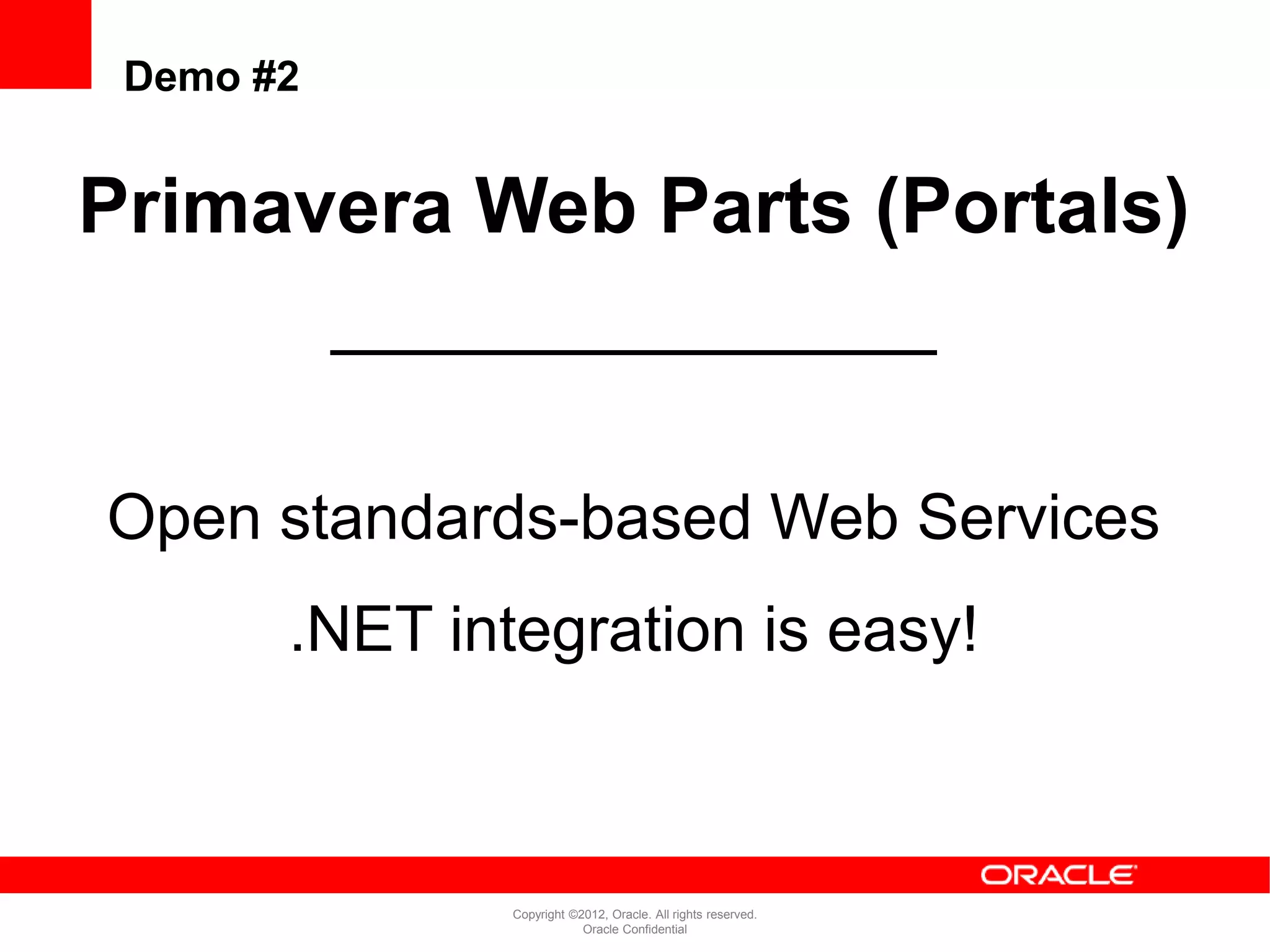 Primavera integration possibilities technical overview ppt | PDF