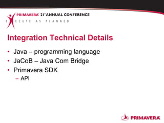 Primavera integration with sap | PPT