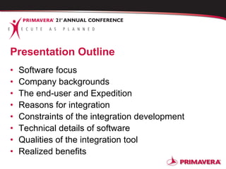 Primavera integration with sap | PPT