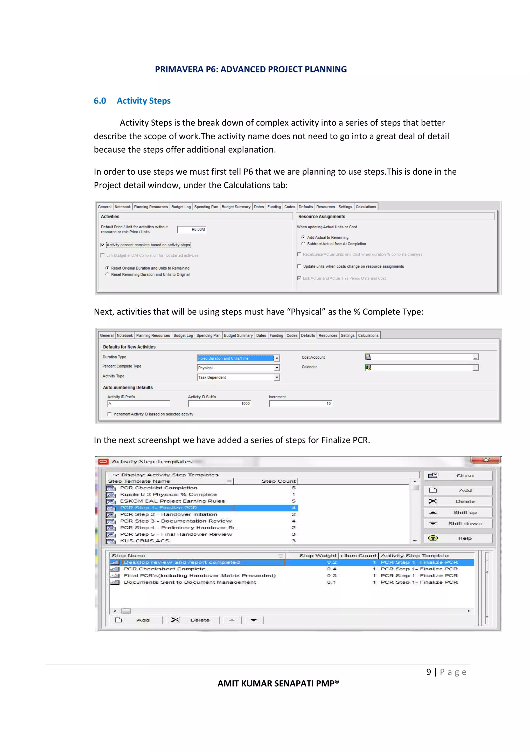 Primavera p6 advanced project planning | PDF