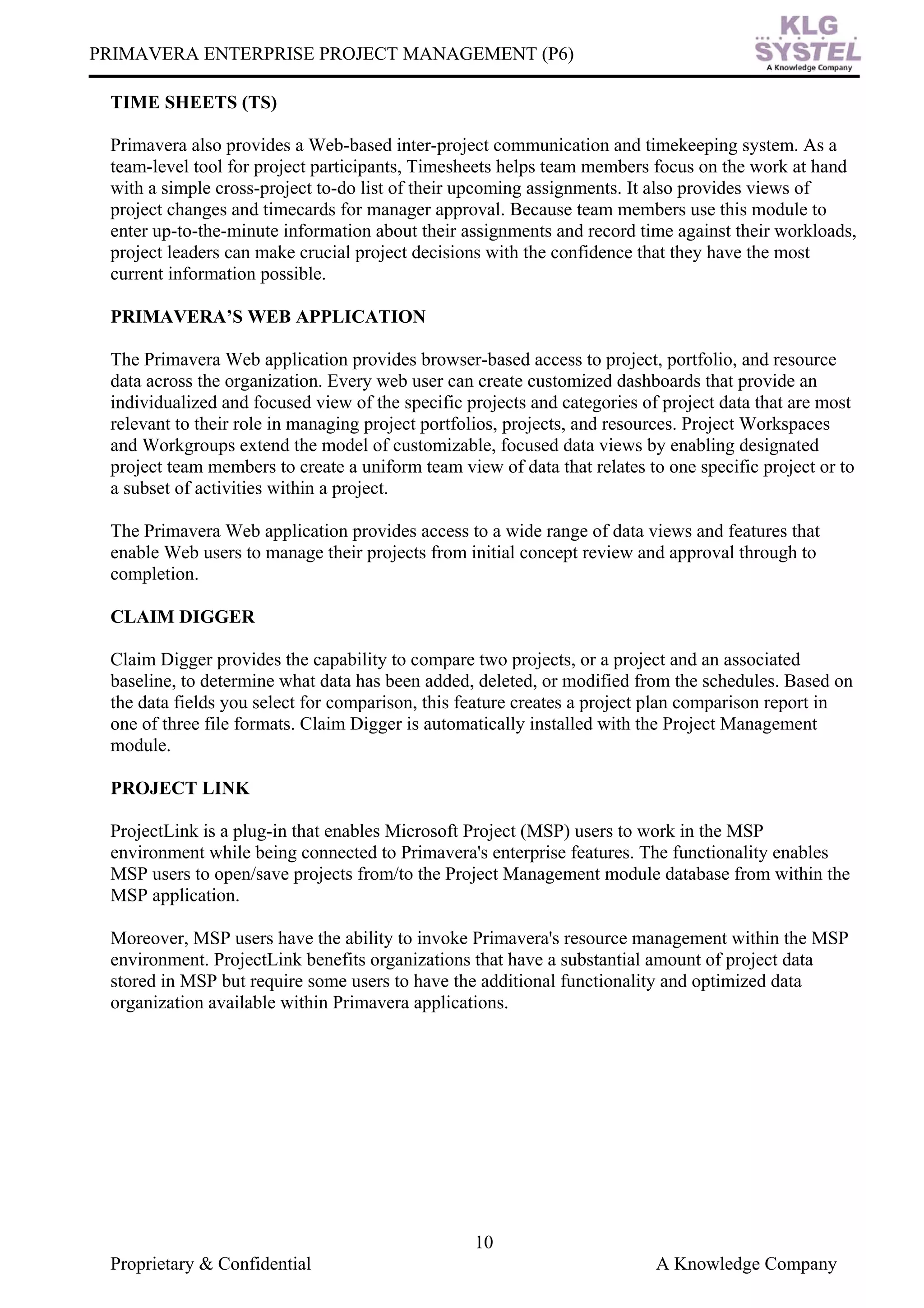 Primavera p6 manual edited | PDF