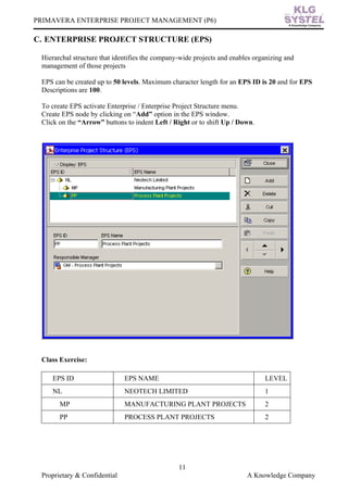 Primavera p6 manual edited | PDF