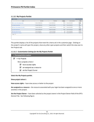 Primavera P6 EPPM Portlets Index | PDF