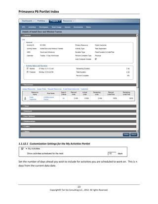 Primavera P6 EPPM Portlets Index | PDF