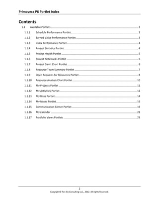 Primavera P6 EPPM Portlets Index | PDF