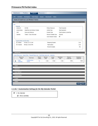 Primavera P6 EPPM Portlets Index | PDF