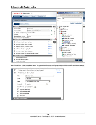 Primavera P6 EPPM Portlets Index | PDF