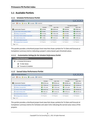 Primavera P6 EPPM Portlets Index | PDF