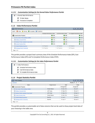 Primavera P6 EPPM Portlets Index | PDF