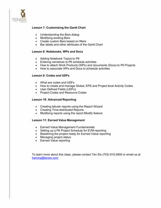 Primavera P6 Professional Advanced Training | PDF