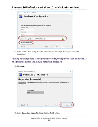 Primavera P6 Professional Windows 10 Installation Instructions | PDF