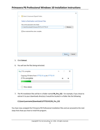 Primavera P6 Professional Windows 10 Installation Instructions | PDF