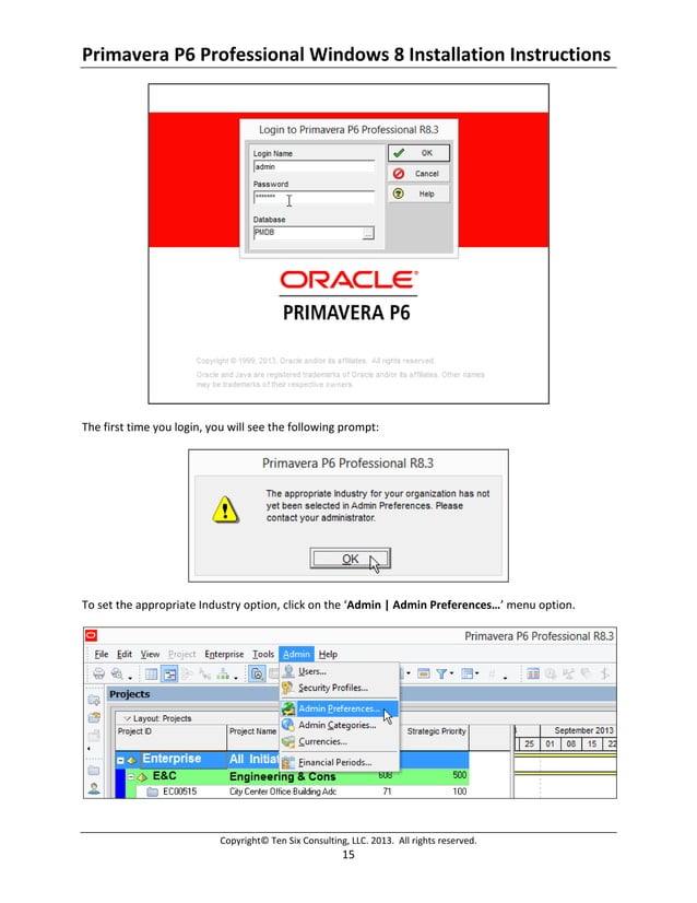 Primavera p6 professional windows 8 installation instructions | PDF