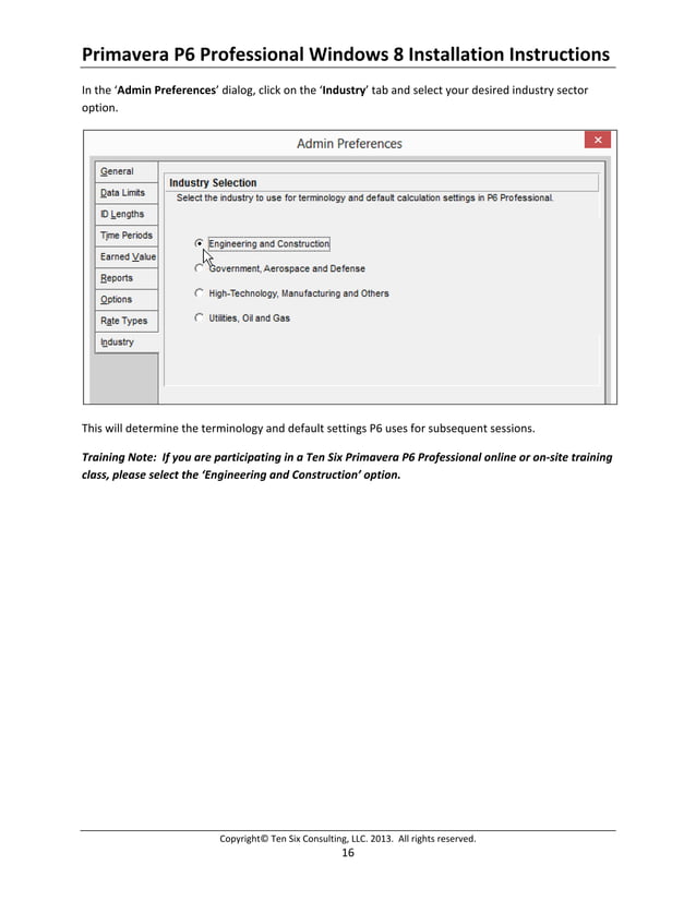 Primavera p6 professional windows 8 installation instructions | PDF