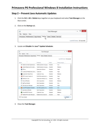 Primavera p6 professional windows 8 installation instructions | PDF