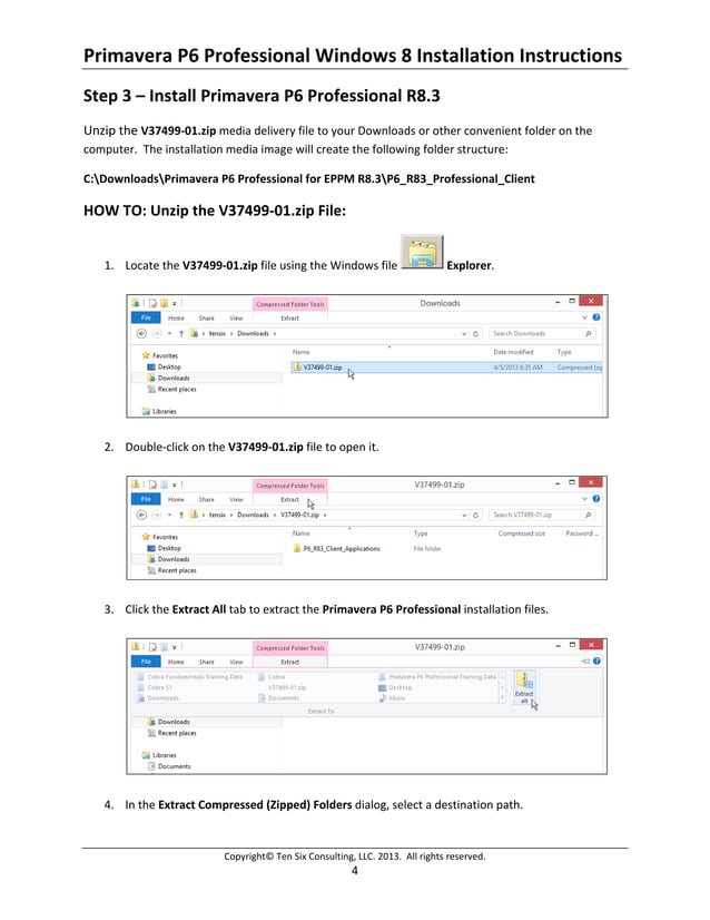 Primavera p6 professional windows 8 installation instructions | PDF