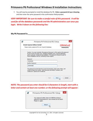 Primavera p6 professional windows 8 installation instructions | PDF