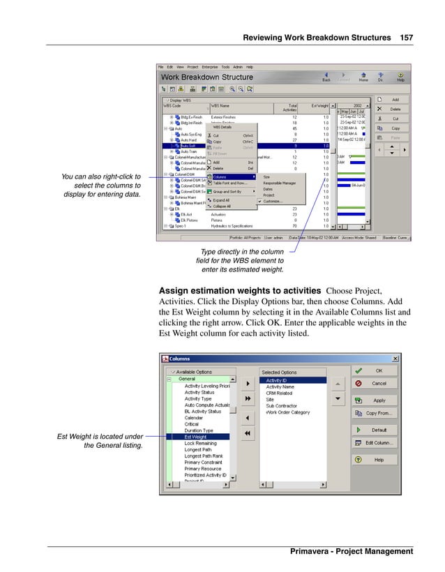 Primavera p6 project management reference manual part7 | PDF