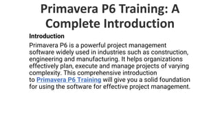 Primavera P6 Training.pdf
