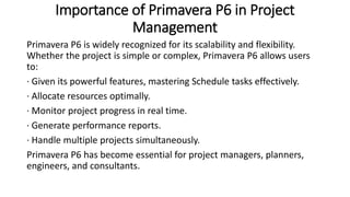 Primavera P6 Training Course-BES in lahore | PDF