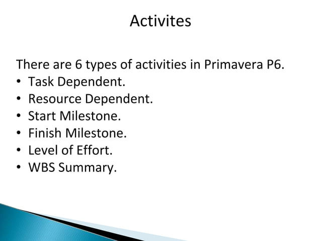 Introduction To Primavera (P6) | PPTX | Computer Software and ...