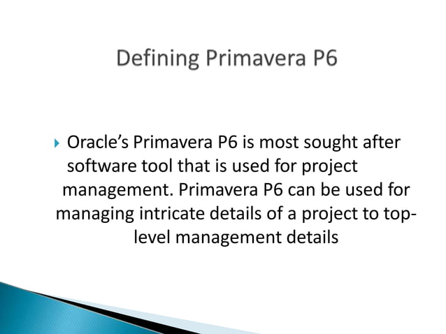 Introduction To Primavera (P6) | PPTX | Computer Software and ...