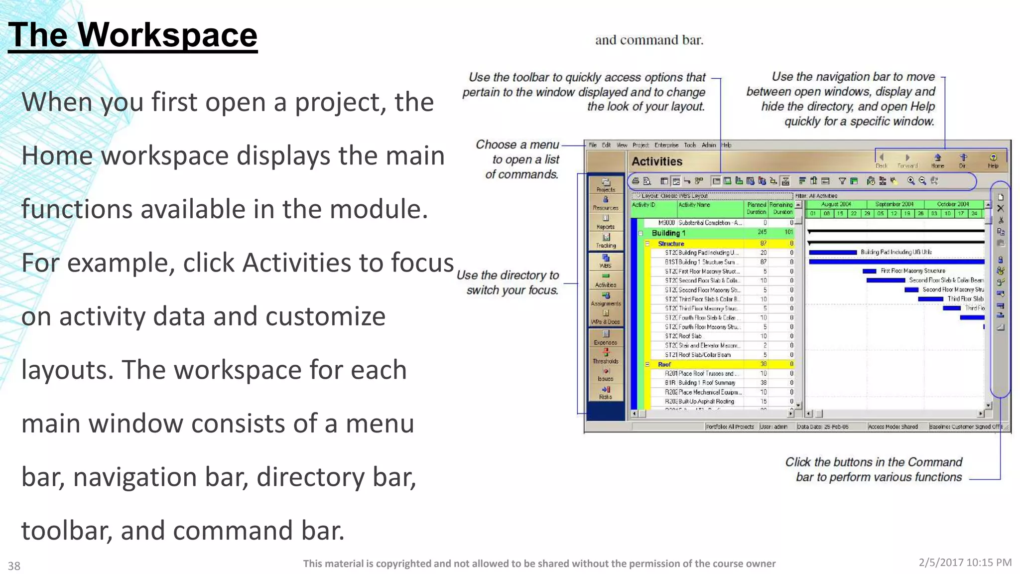 Primavera Project Management P6 Course Session 1 | PPTX