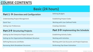 Primavera Project Management P6 Course Session 1 | PPTX