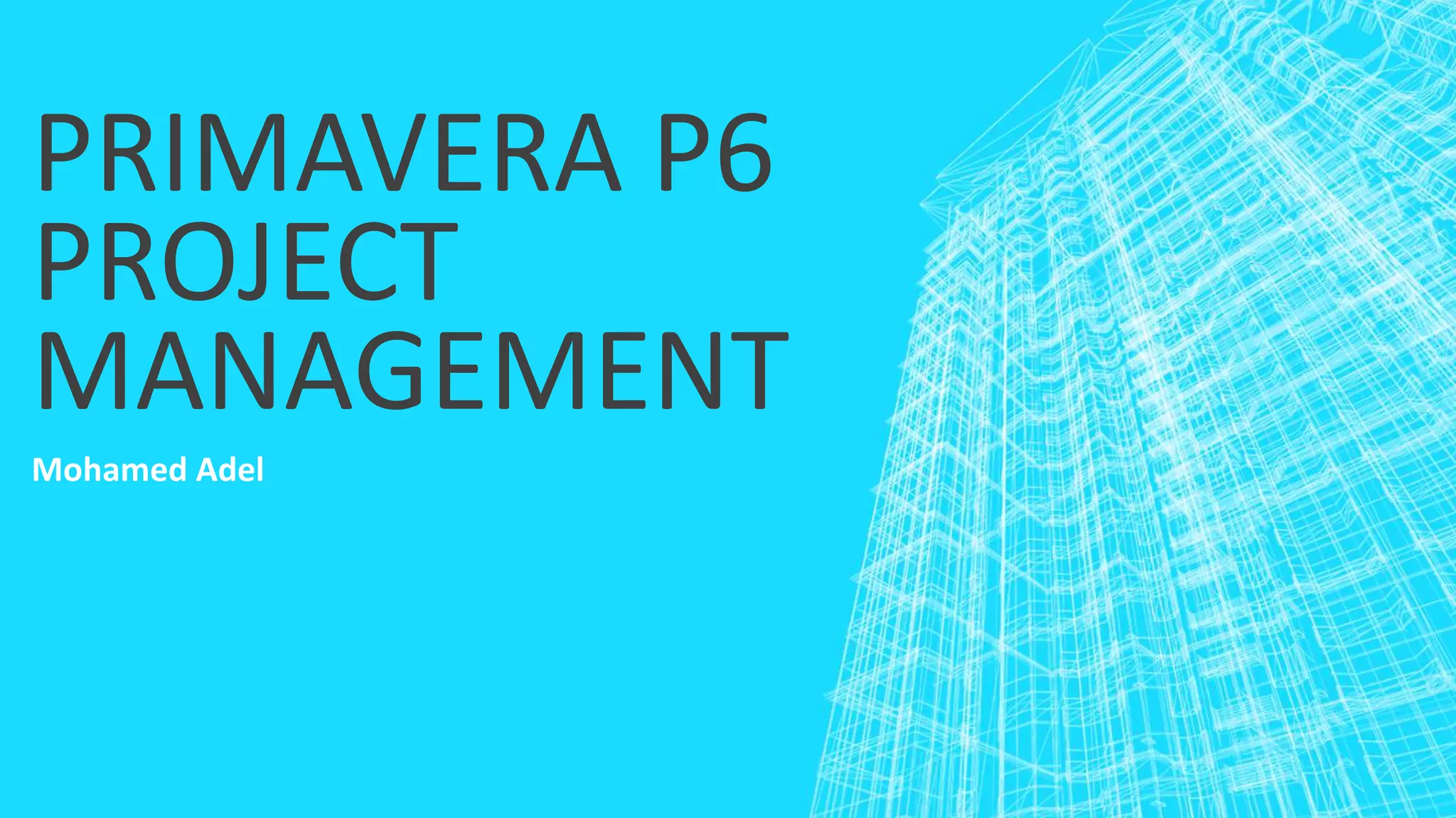 Primavera Project Management P6 Course session 3 | PPTX