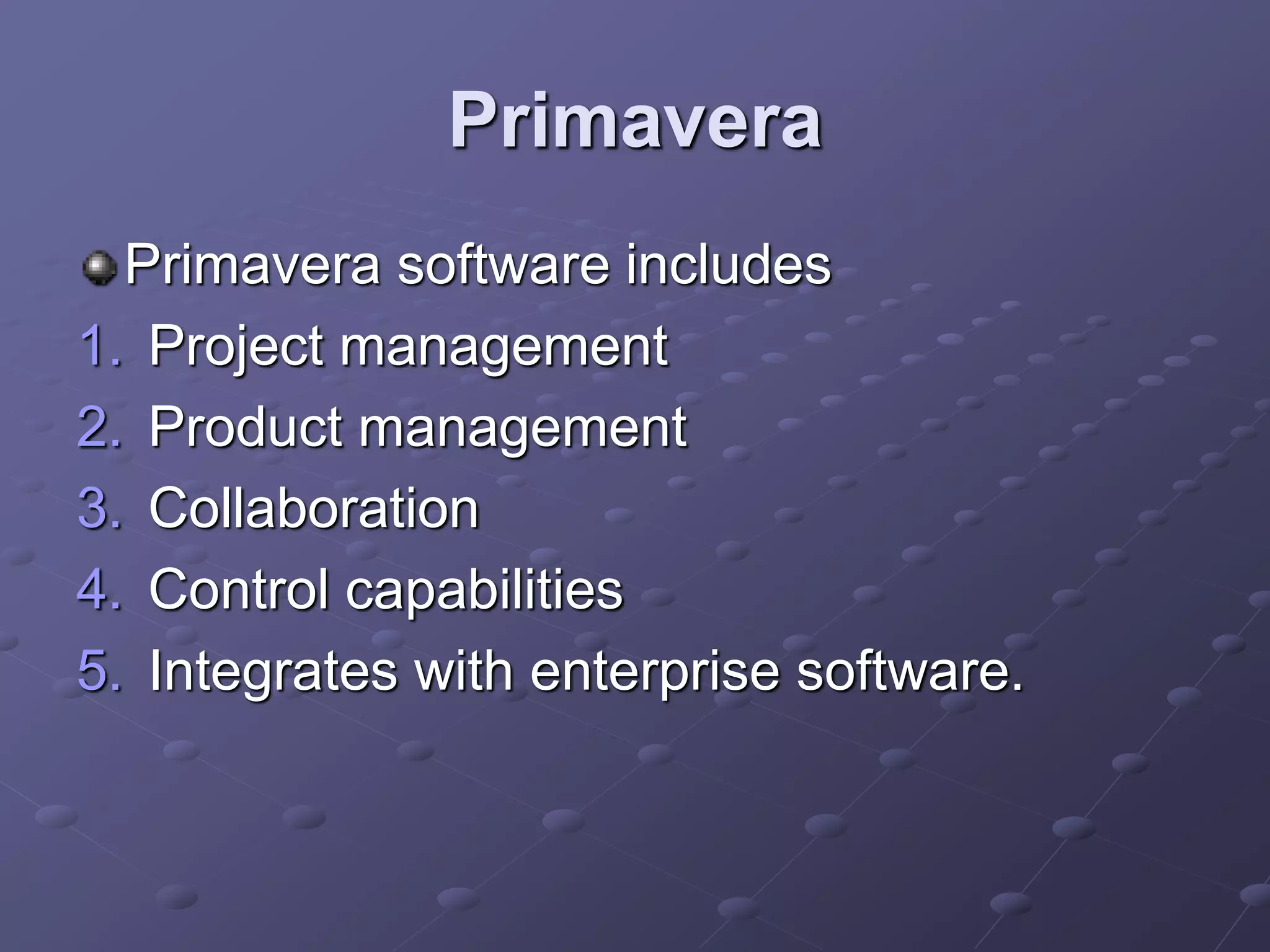 Primavera software | PPTX
