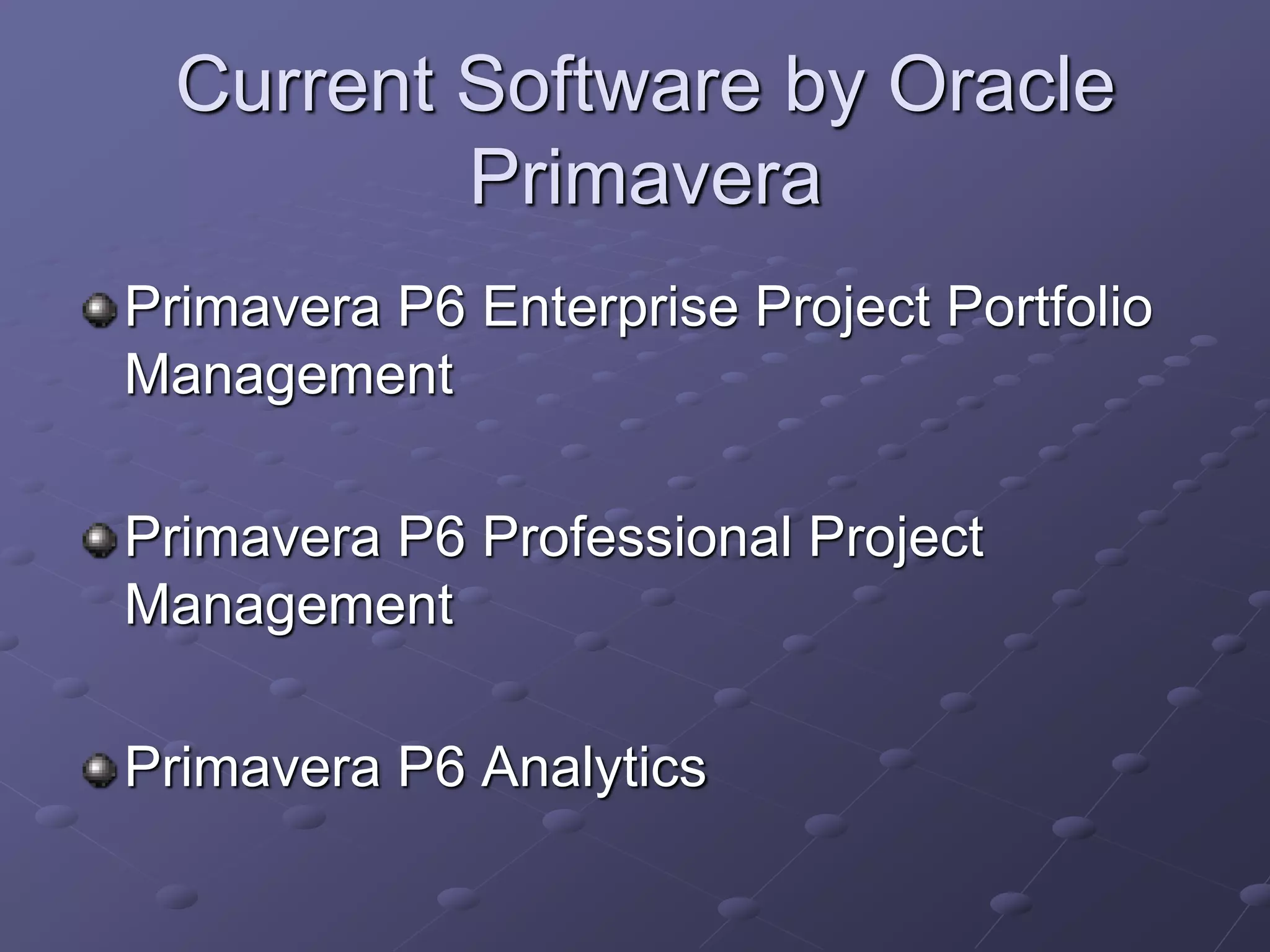Primavera software | PPTX