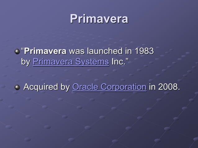 Primavera software | PPTX