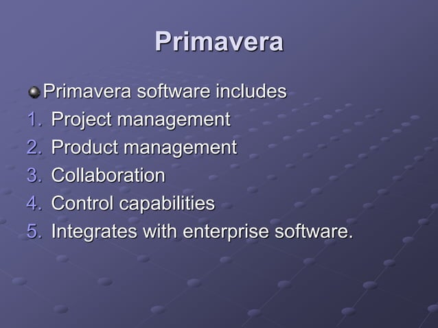 Primavera software | PPTX