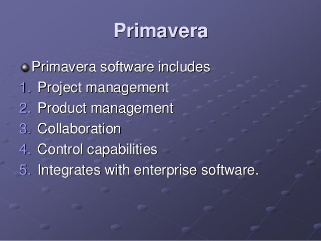 Primavera software