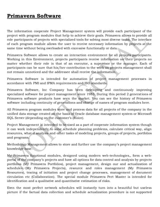 Primavera software | PDF