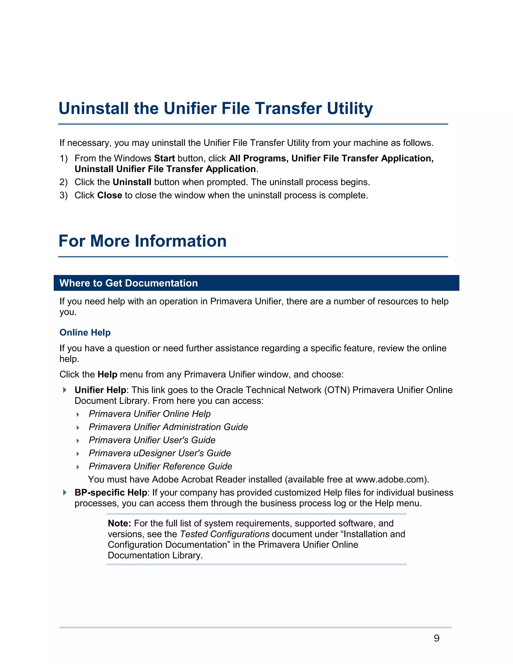 Primavera unifier file transfer_application_instructions | PDF